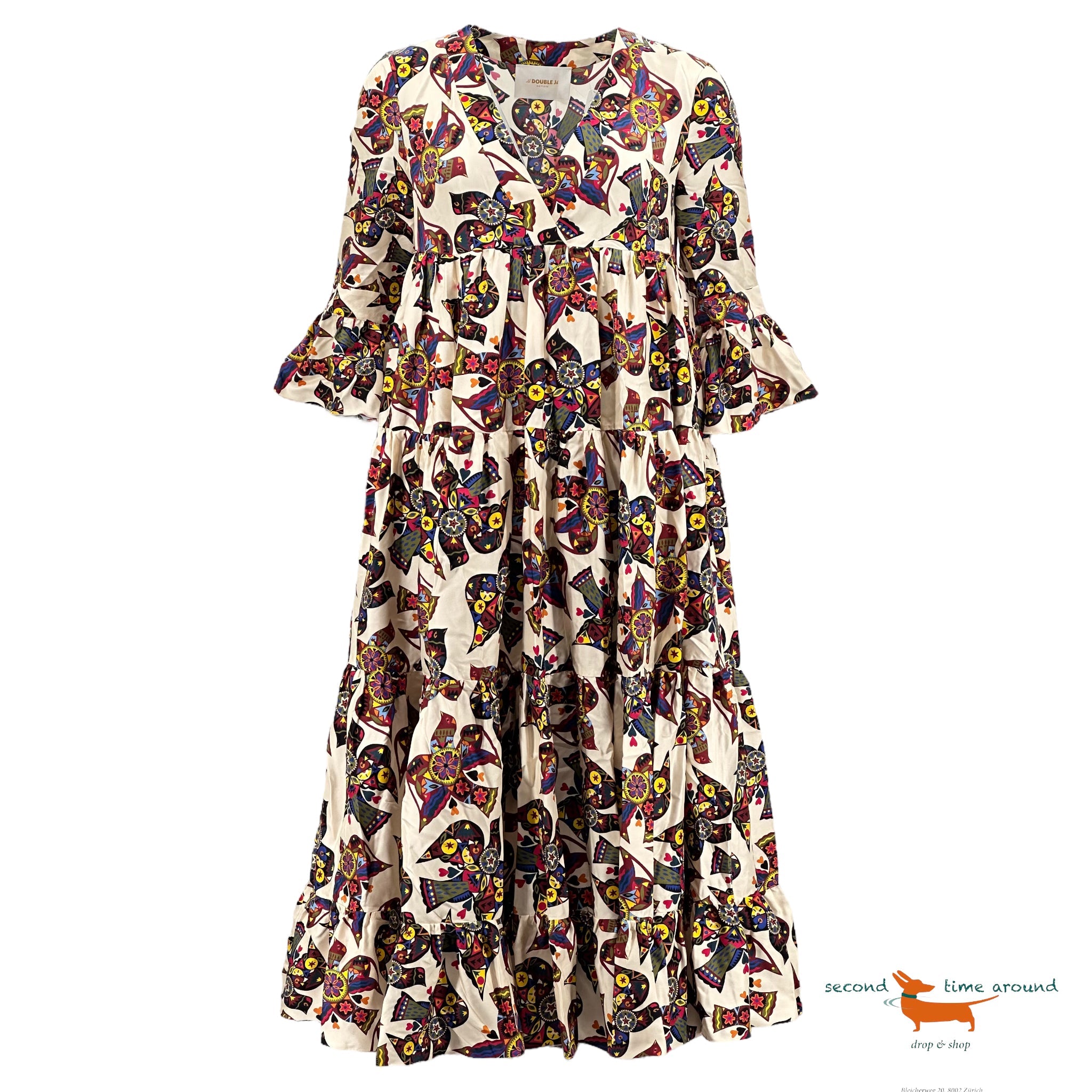 Double J Jennifer Jane Dress Piccolo Dove in Twill Silk | Secondtimearound
